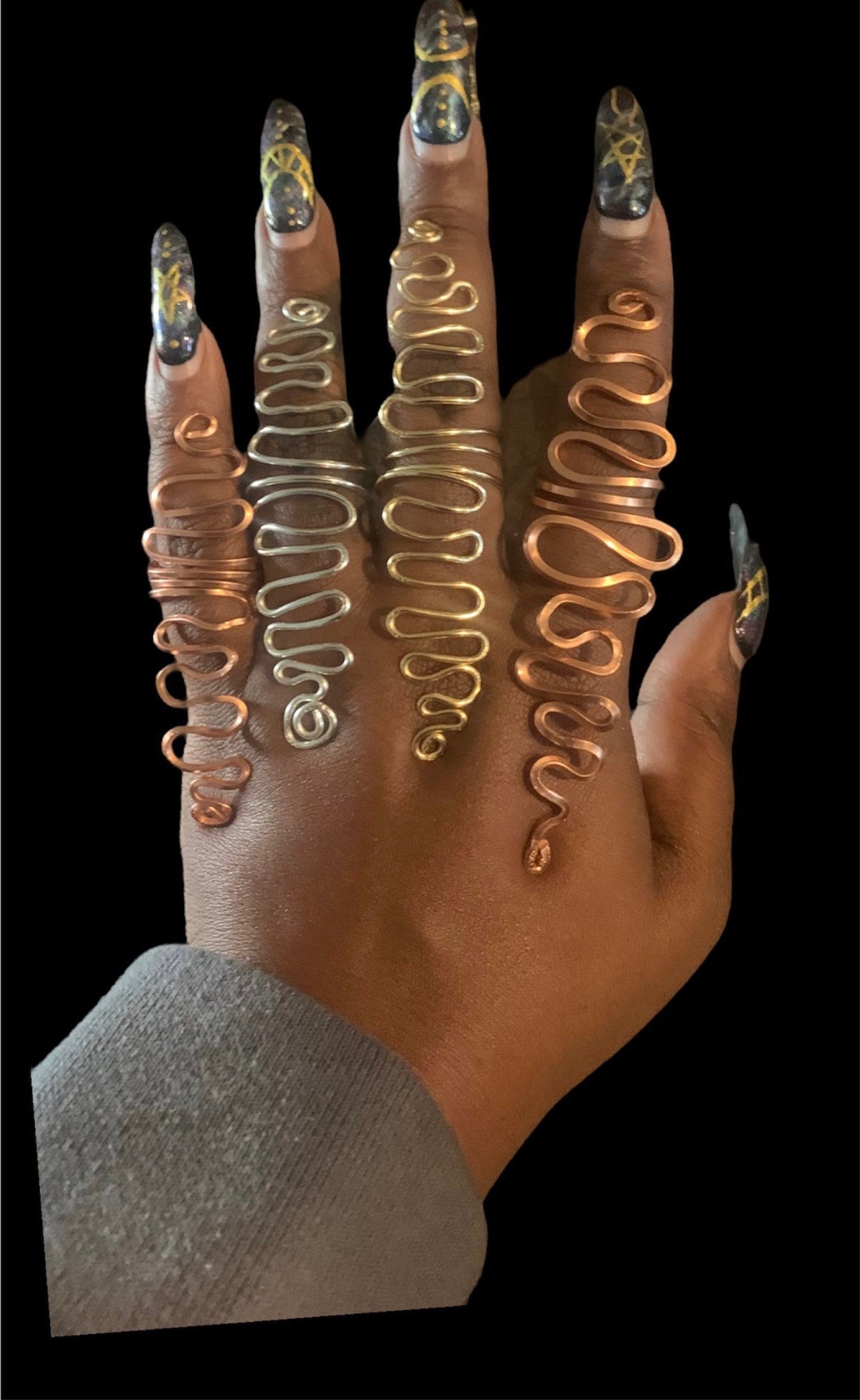 Artisanal Elegance: Handmade Full-finger Wire-wrapped Ring - Etsy