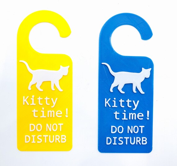 Kitty Time Do Not Disturb Cat Sign Novelty Door Handle Hanging | Etsy