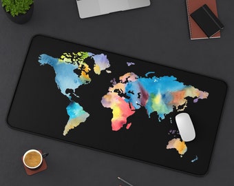 World Map Desk Mat | Etsy