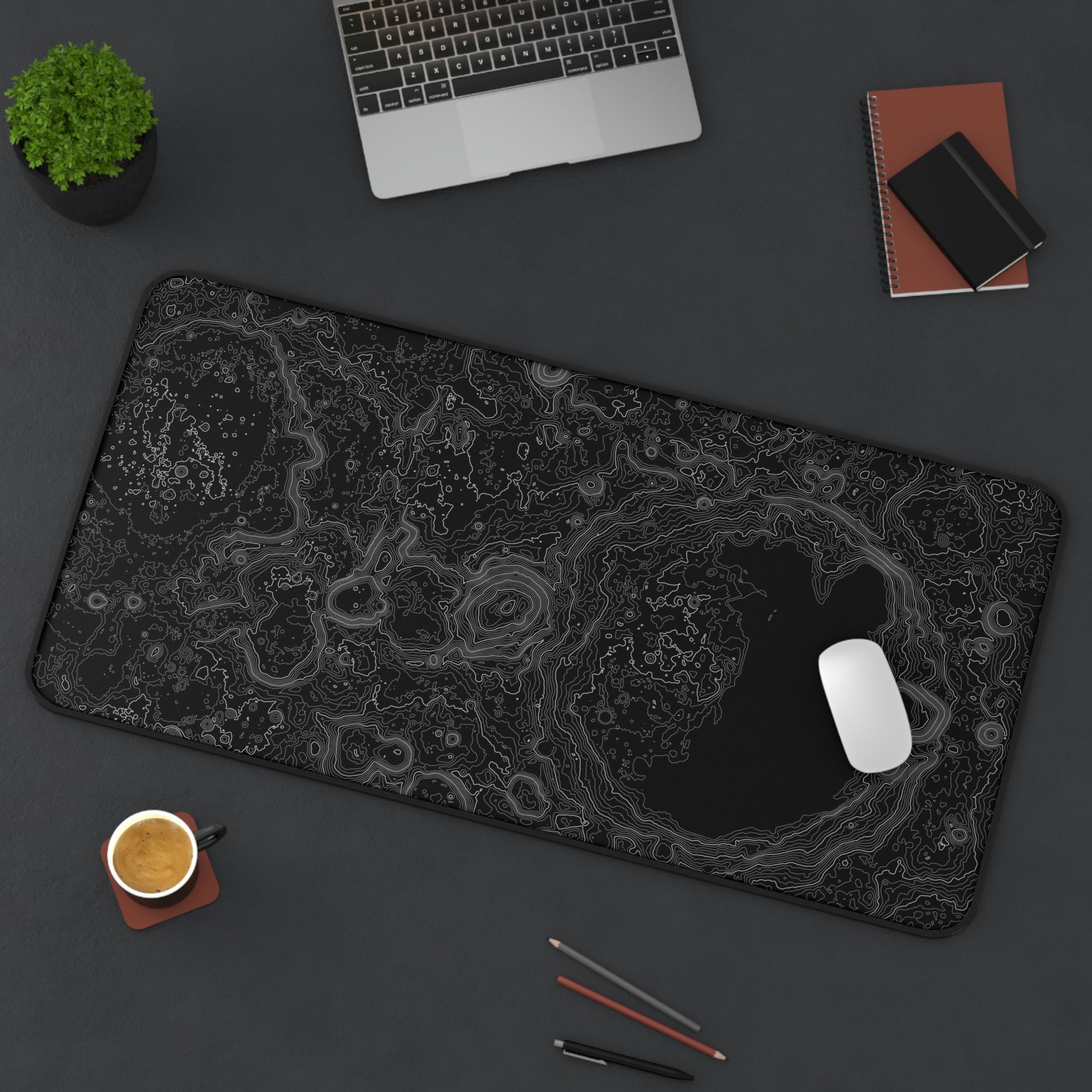 Moon Topographic Map Lunar Space Art Desk Mat - Etsy