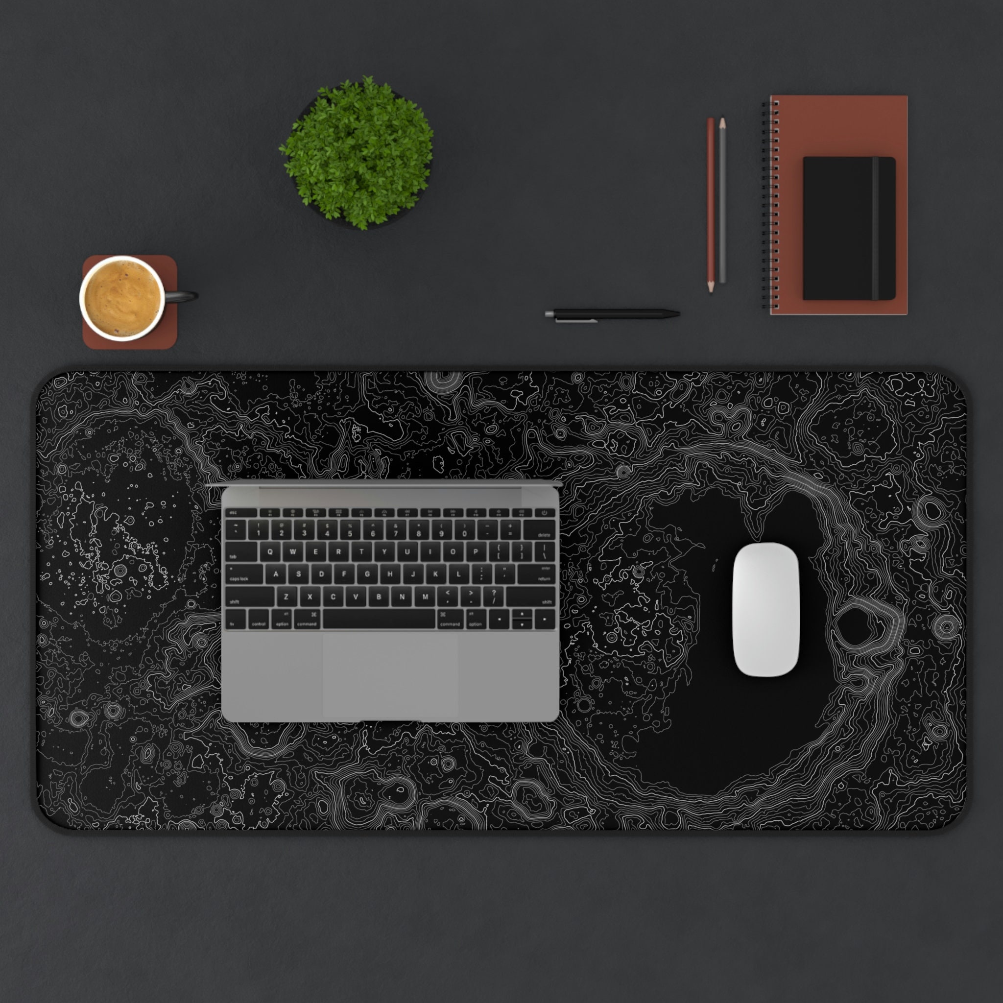 Moon Topographic Map Lunar Space Art Desk Mat - Etsy