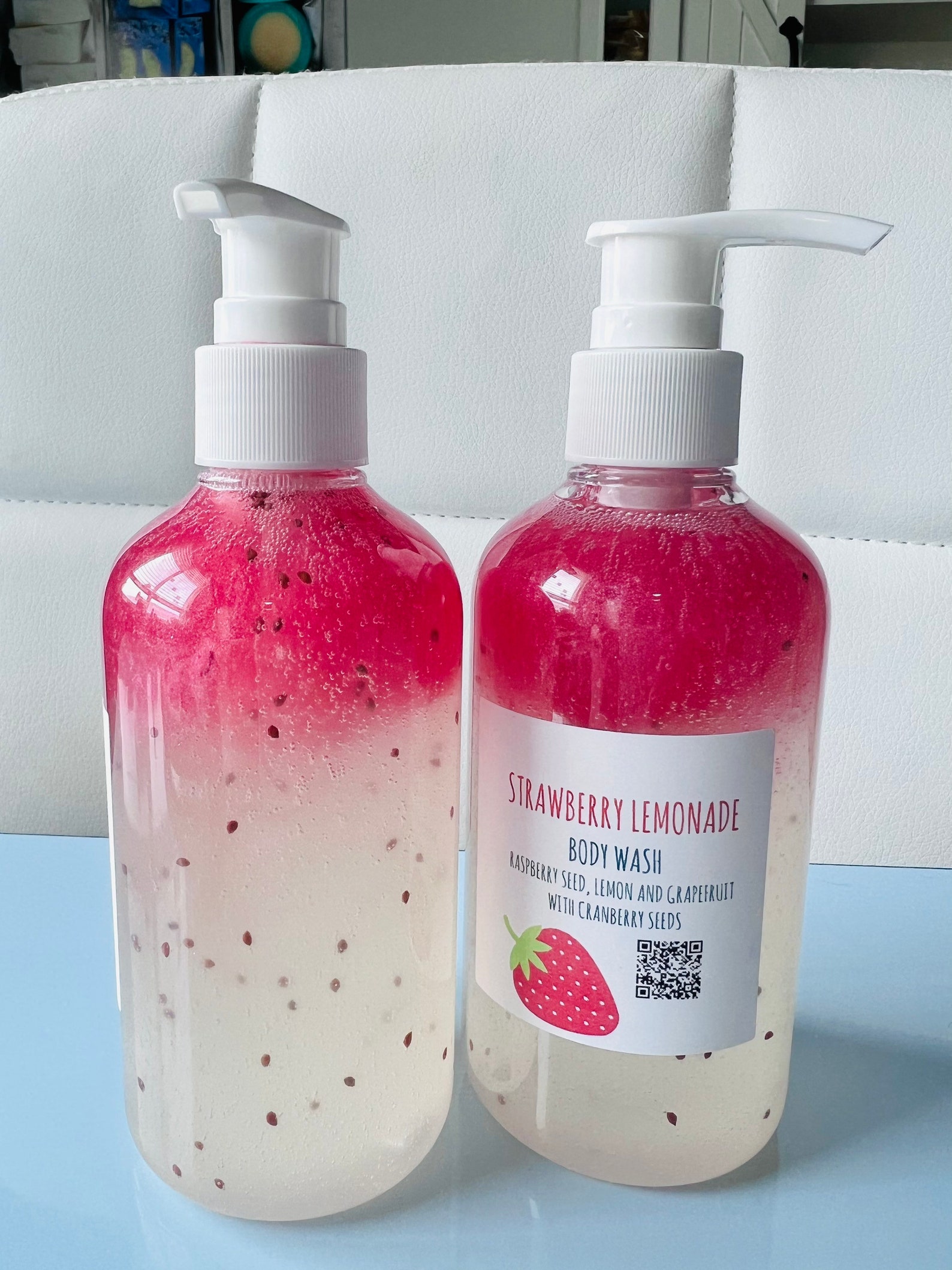 Strawberry Lemonade Body Wash: Essential Oil Liquid Soap With Cranberry ...