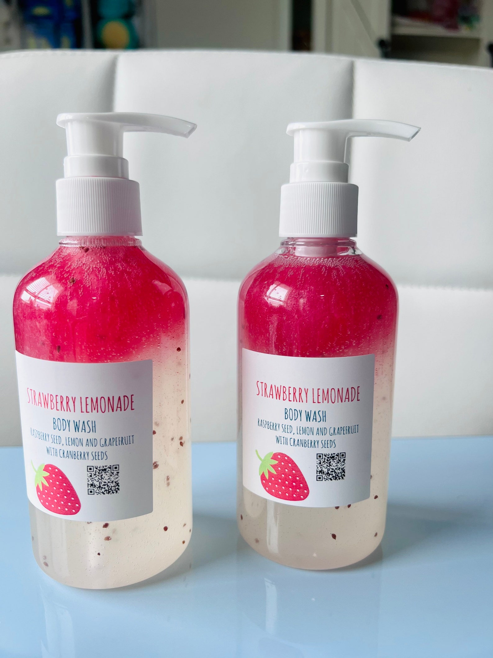Strawberry Lemonade Body Wash: Essential Oil Liquid Soap With Cranberry ...