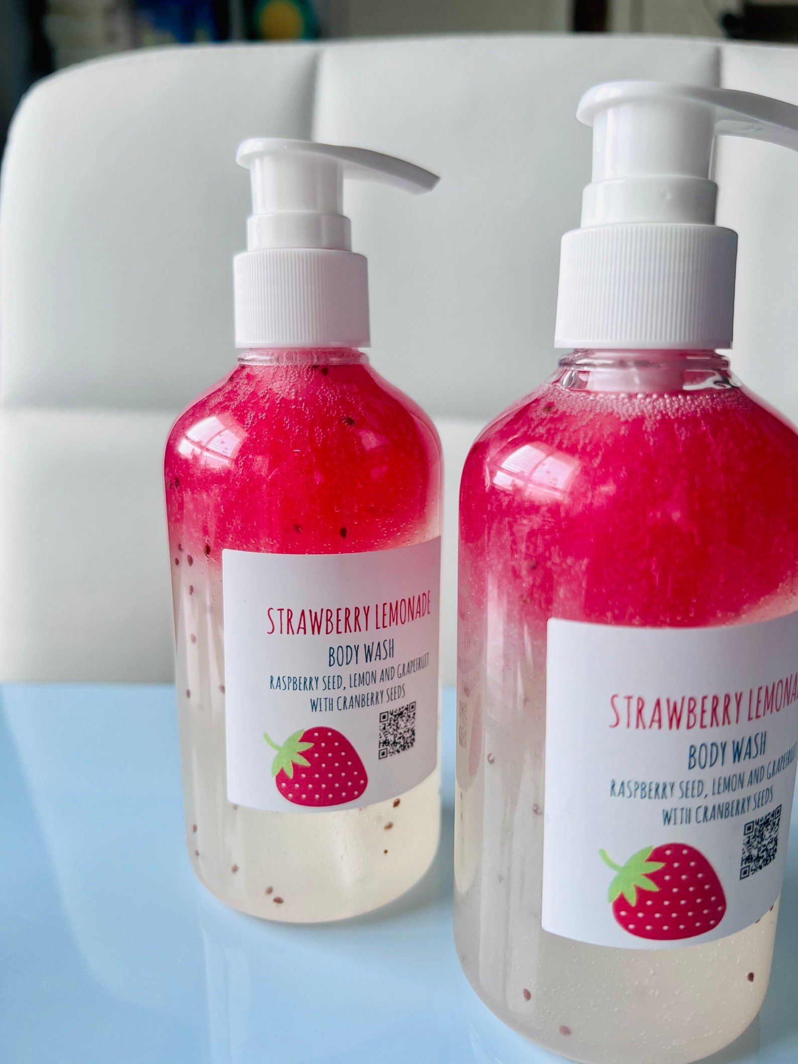 Strawberry Lemonade Body Wash: Essential Oil Liquid Soap With Cranberry ...