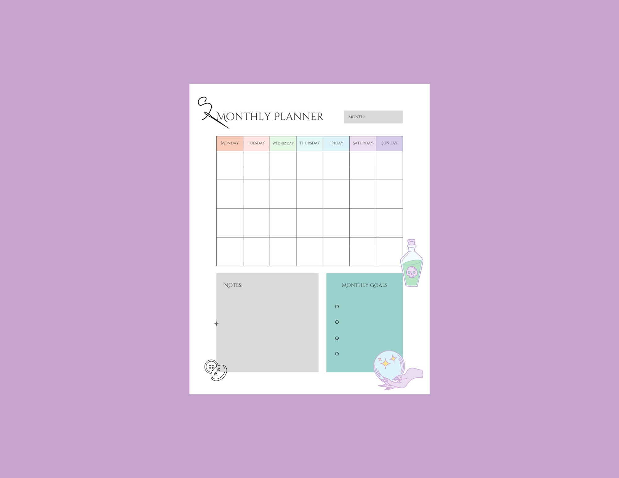 Stitch Witch Planner Templates Printables - Etsy