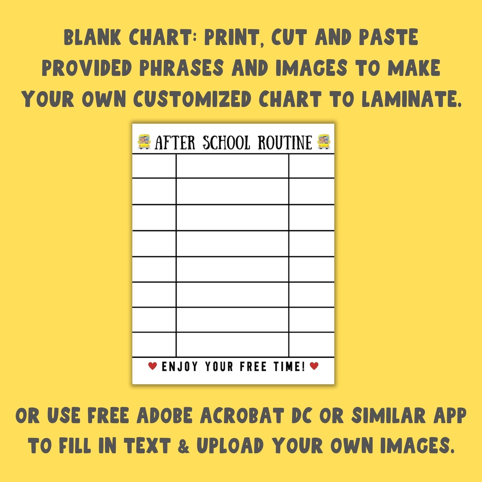 Kids After School Routine Charts, Cute Printable Checklist, Instant ...