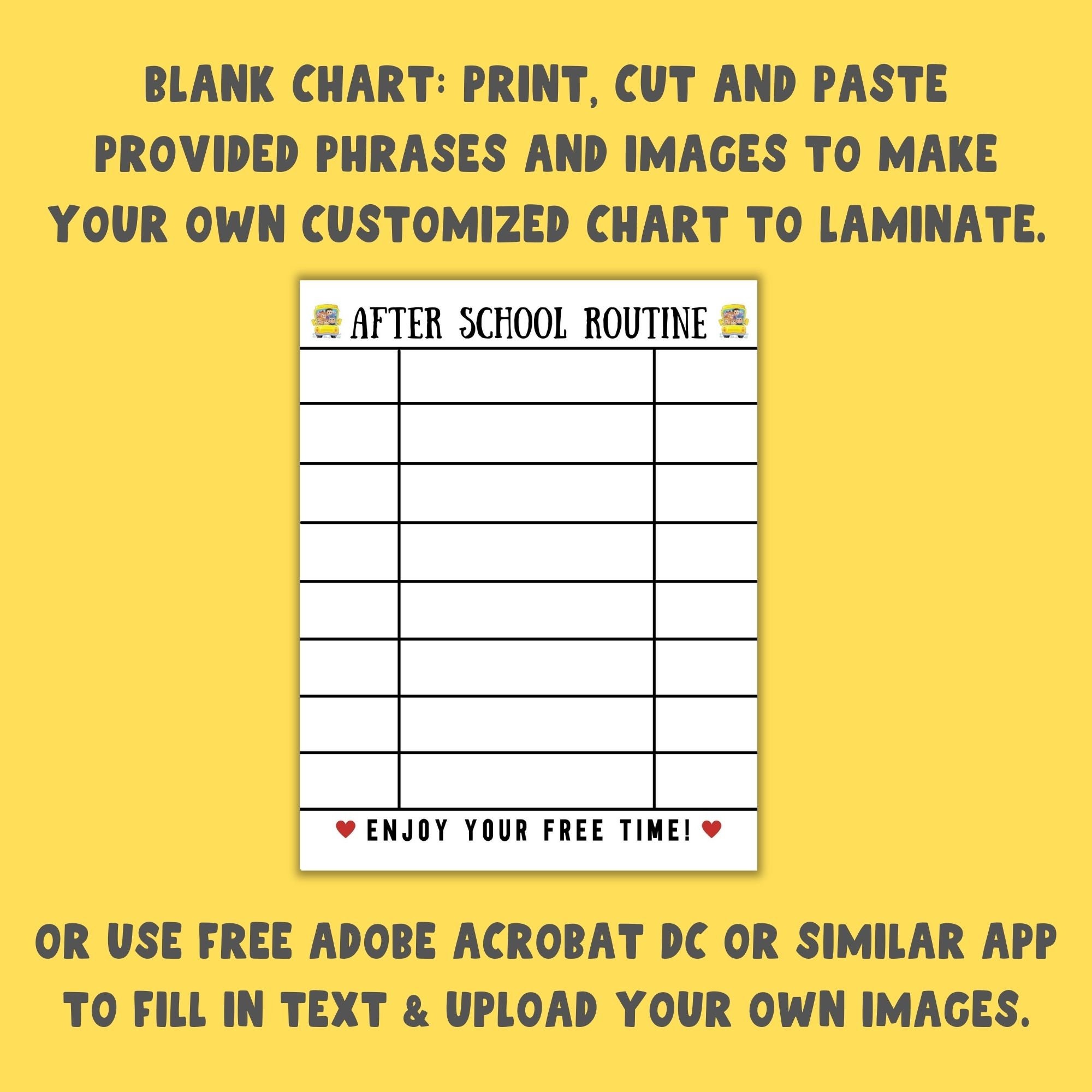 Kids After School Routine Charts, Cute Printable Checklist, Instant ...