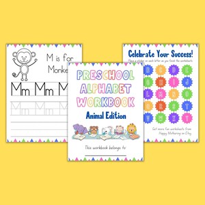 ABC ALPHABET WORKBOOK (55 Printable Worksheets), Kids Activities, Early ...