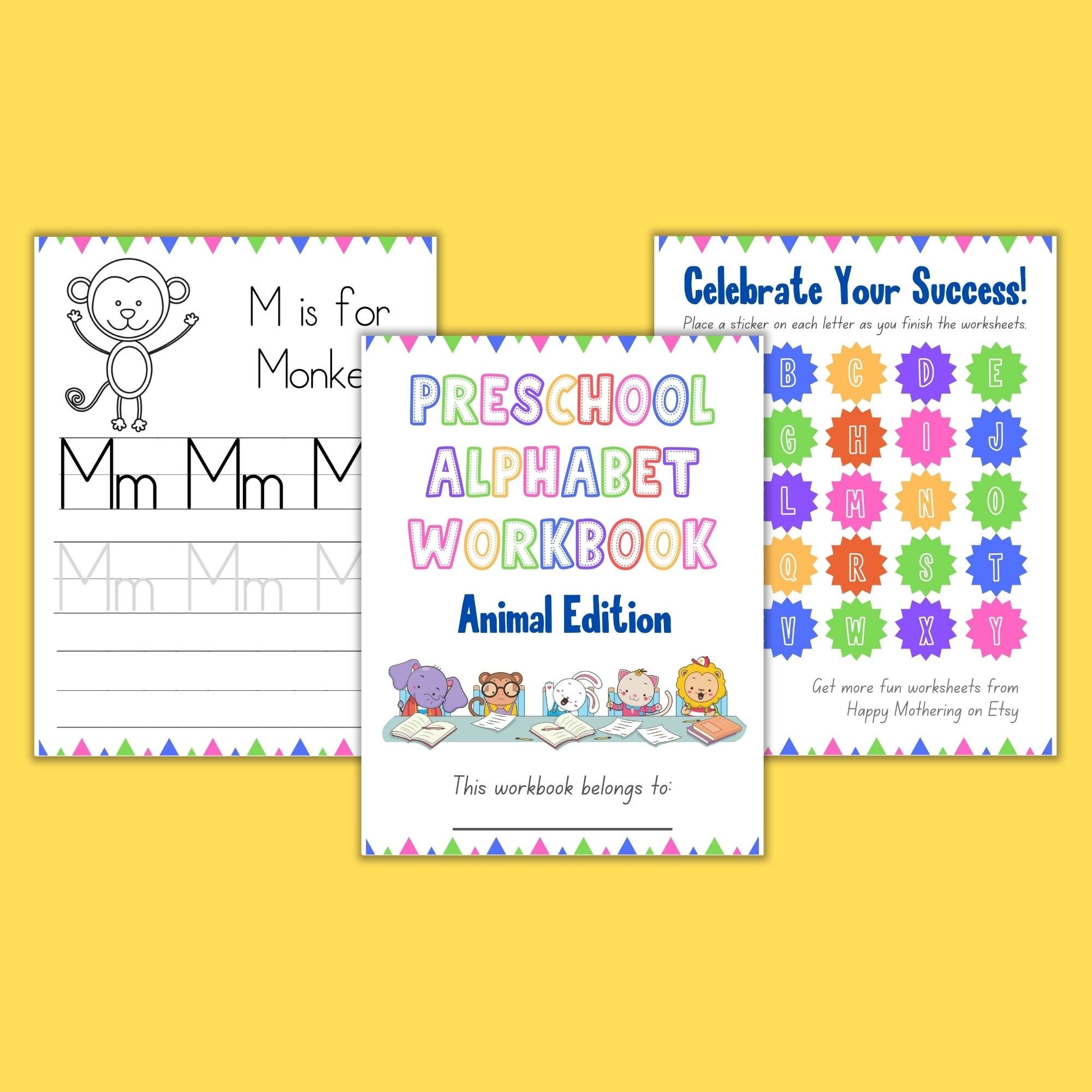 ABC ALPHABET WORKBOOK 55 Printable Worksheets, Kids Activities, Early ...