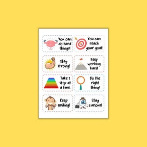 Kids Lunch Box Notes / Cute Motivations / 24 Printable Lunchbox Cards ...