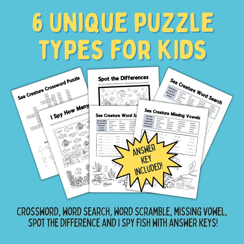 Under the Sea Kids Activity Book Hand Drawn Mazes, Coloring Pages ...