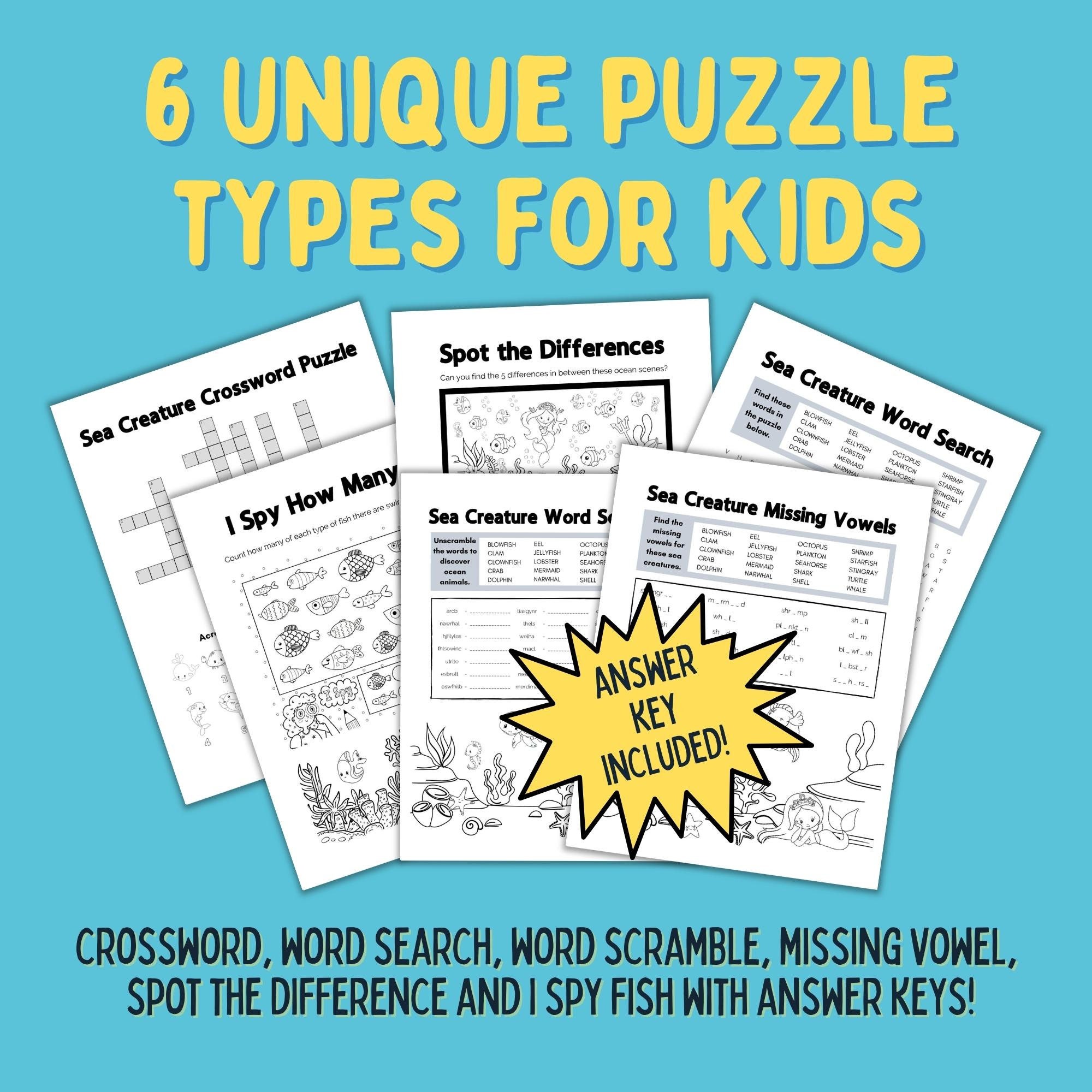 Under the Sea Kids Activity Book | Hand Drawn Mazes, Coloring Pages ...