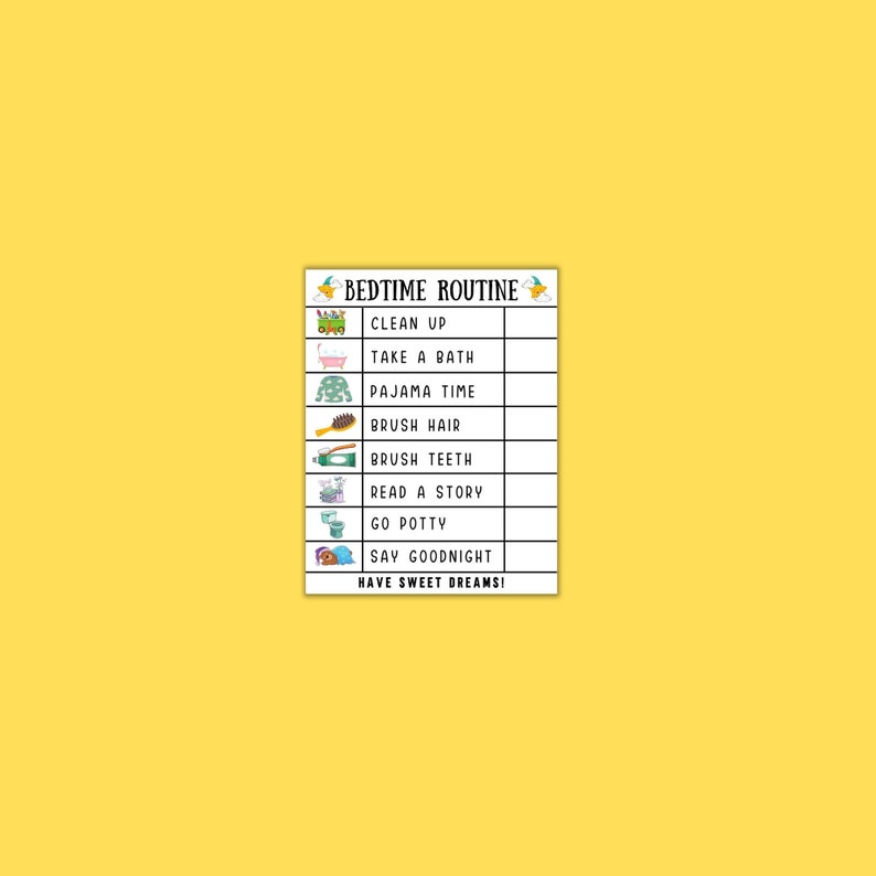 Kids Morning / Bedtime Routine Charts, Cute Printable Checklist ...