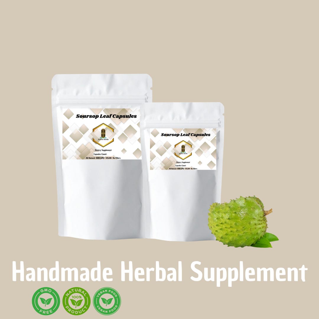 Organic Graviola Soursop Leaf Extract Capsule- Pure Capsules Guanabana ...