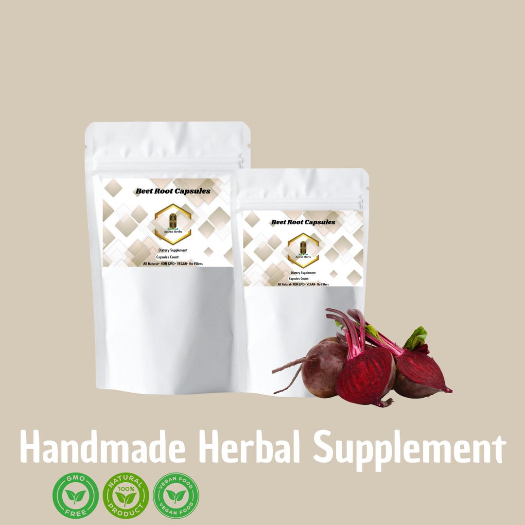 Organic Beet Root Capsules- Pure Beta Vulgaris Extract 10:1 500mg ...
