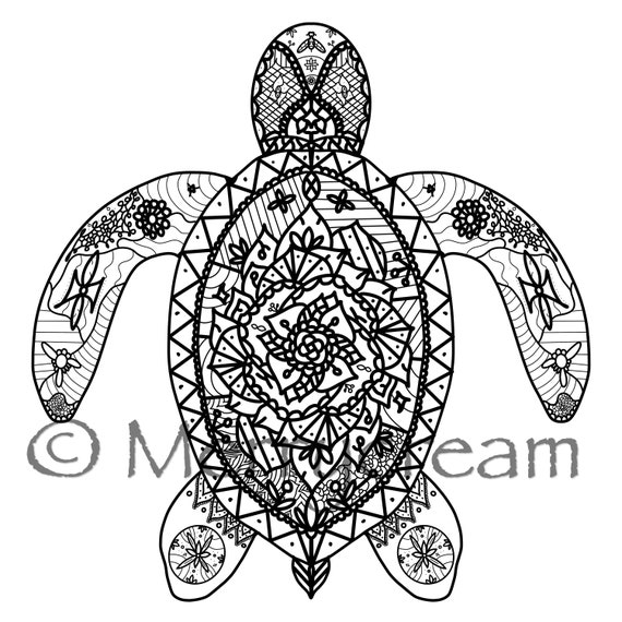 Turtle Mandala Coloring Pages