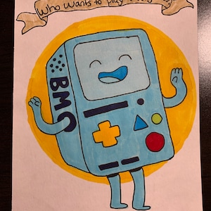 NOT A Print - Adventure Time BMO Drawing in Marker - Etsy