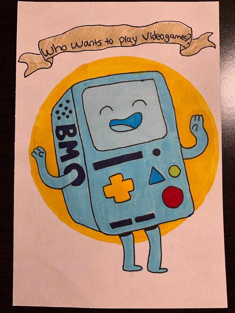 NOT A Print - Adventure Time BMO Drawing in Marker - Etsy