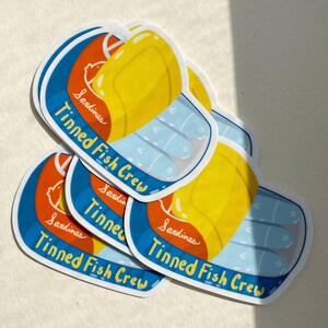Tinned Fish Sticker, Cute Sticker, Gifts, Sardine Food Sticker, Snack ...