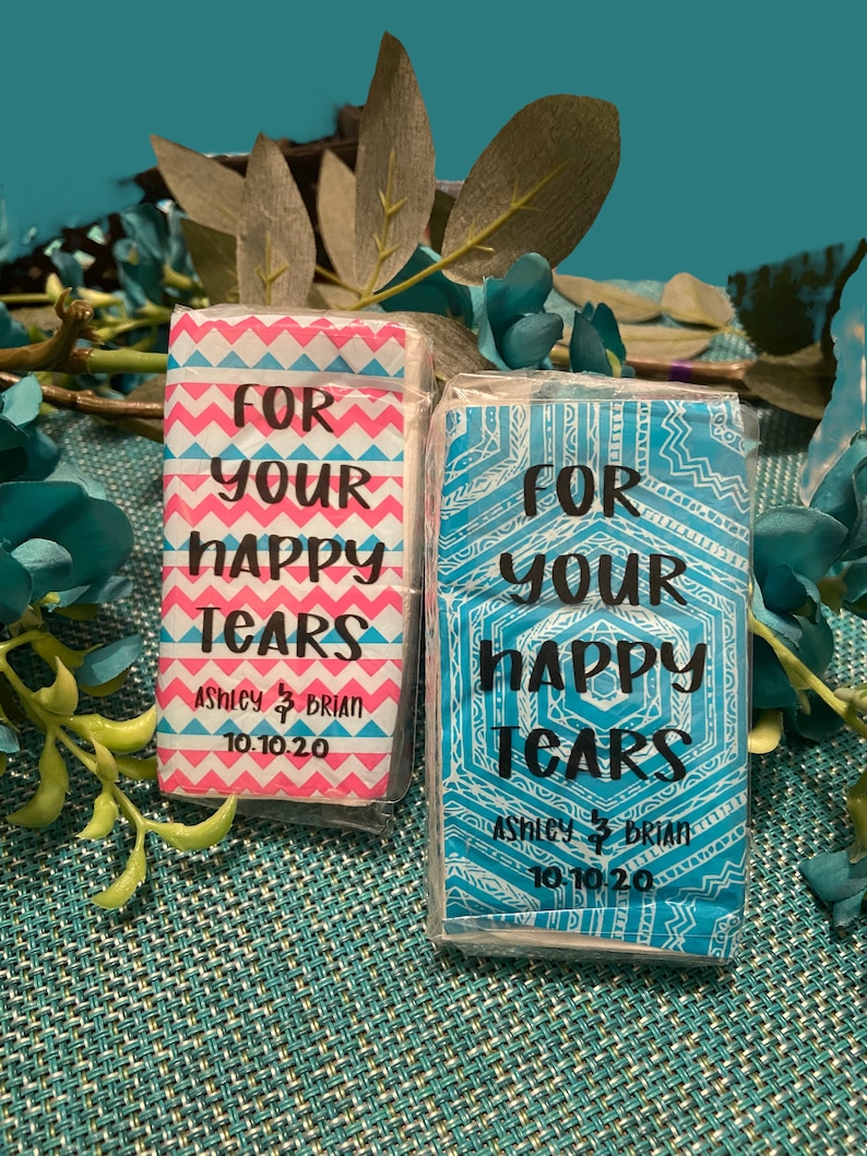 Personalized Tissue Packs, Tissue Packet, for Your Happy Tears, Groom ...
