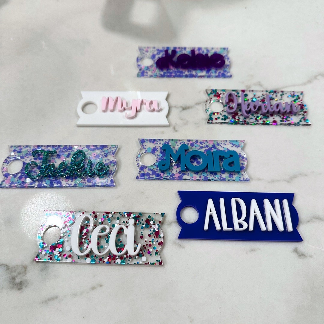 Custom Acrylic Tumbler Topper: Glitter Name Plate for Stanley 20/30oz ...