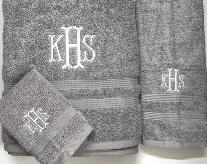 Monogrammed Bath Towel Sets, Personalized Monogram Washcloth Towel Sets ...