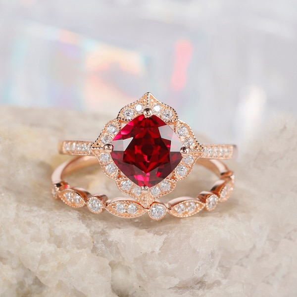Ruby Wedding Ring - Etsy
