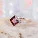 Vintage Princess Cut Garnet Diamond Engagement Ring, 14K Rose Gold ...