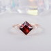 Vintage Princess Cut Garnet Diamond Engagement Ring, 14K Rose Gold ...