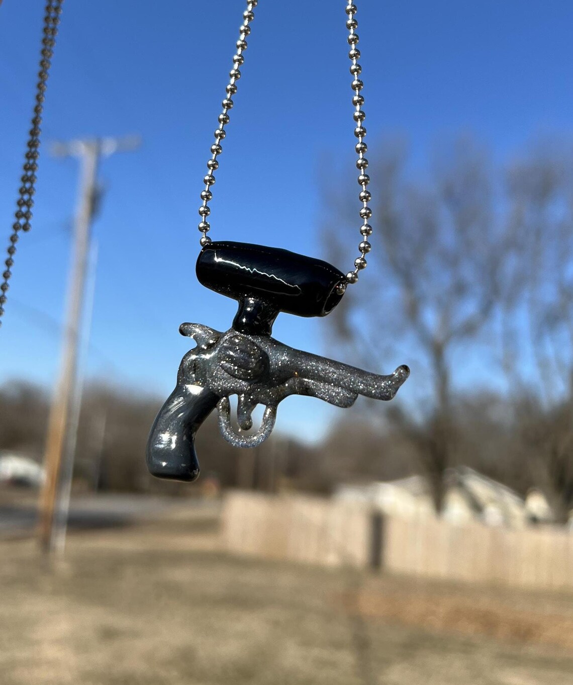 Glass Revolver Pendant - Etsy