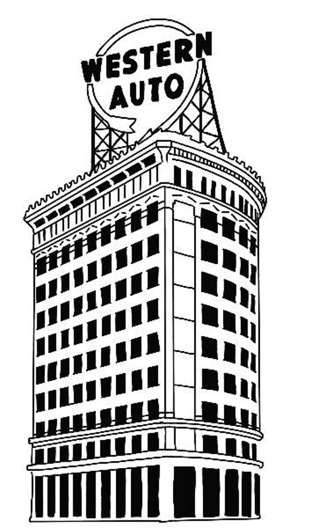 Western Auto Building KC Svg, Eps, Ai, Dxf, Jpg Files - Etsy