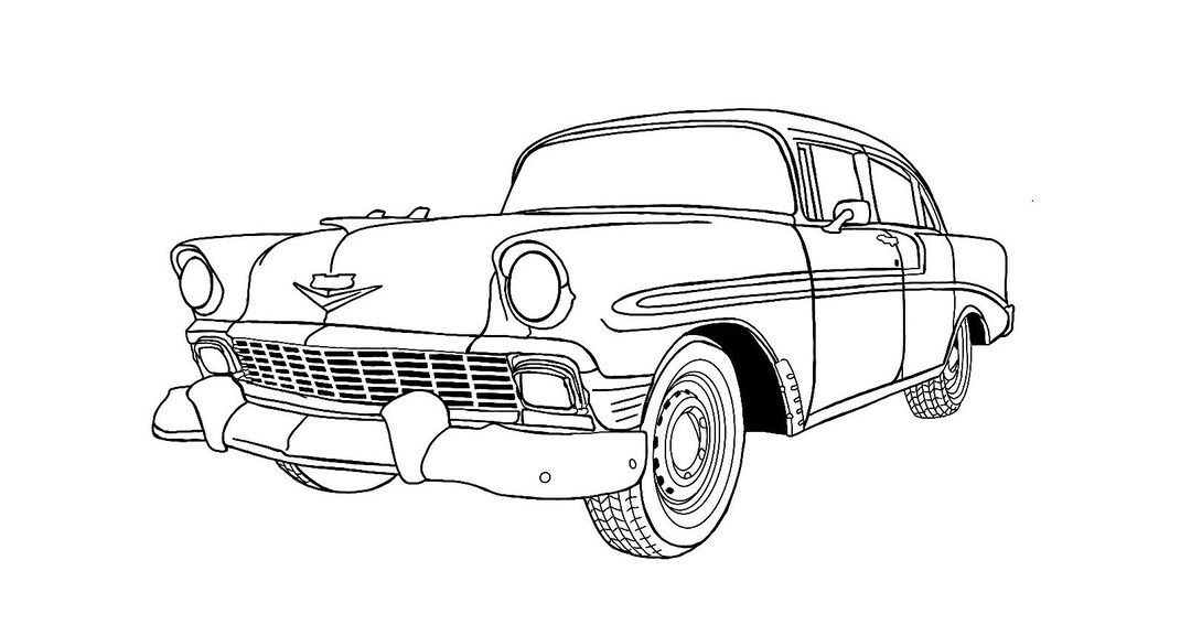 1956 Chevy Bel Air Digital Cut Engrave File Dxf, Svg, Ai, Jpg - Etsy