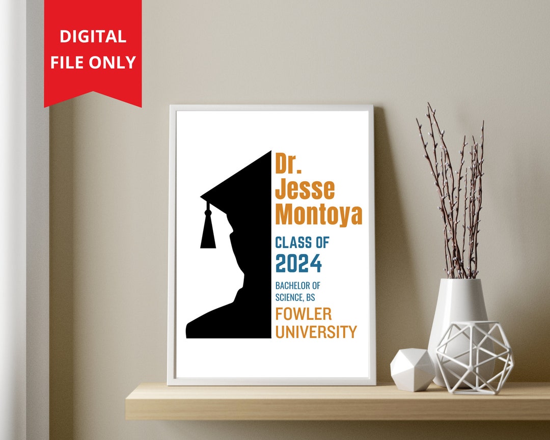 Personalized Phd Grad Student Poster DIGITAL DOWNLOAD Custom Printable ...