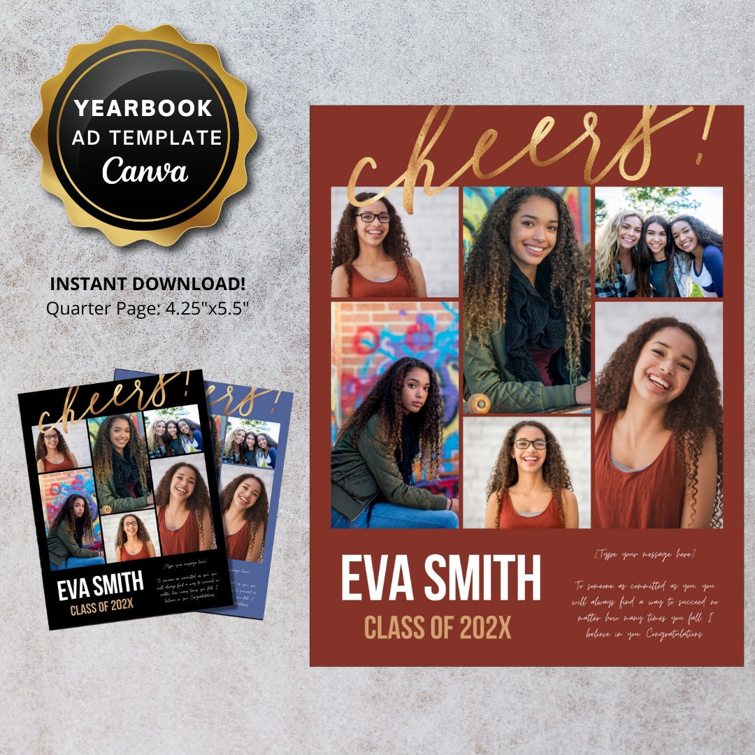 Senior Yearbook Ad Template: DIY Graduation Tribute (digital, Canva) - Etsy