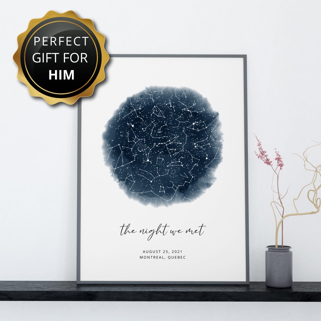 Custom Star Map Print Constellation Map Poster Birth Chart Wall Art ...