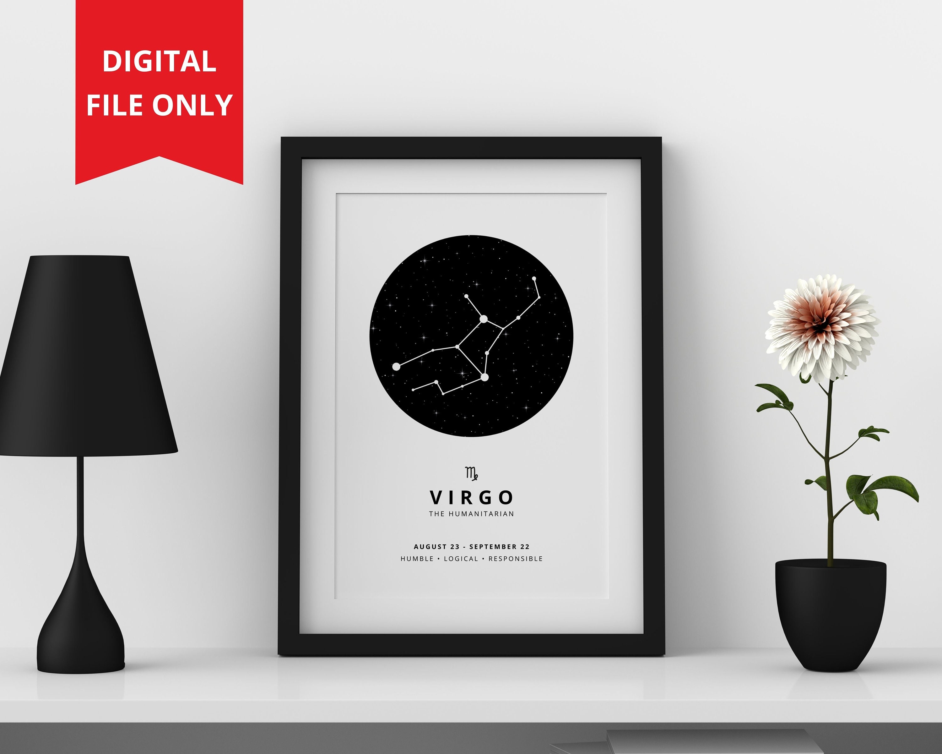 Personalized Star Sign DIGITAL DOWNLOAD Horoscope Wall Art | Etsy