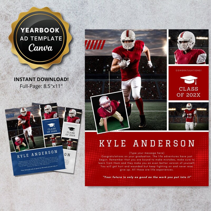 Football Program Ad Template - Etsy