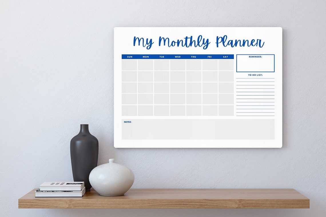 Personalized Monthly Calendar Custom Dry Erase Wall - Etsy