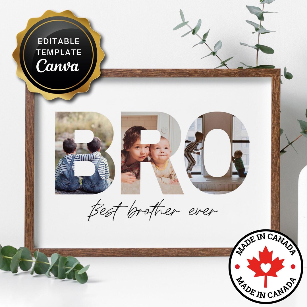 Brother Photo Collage Template | DIY Sibling Gift (digital File) - Etsy