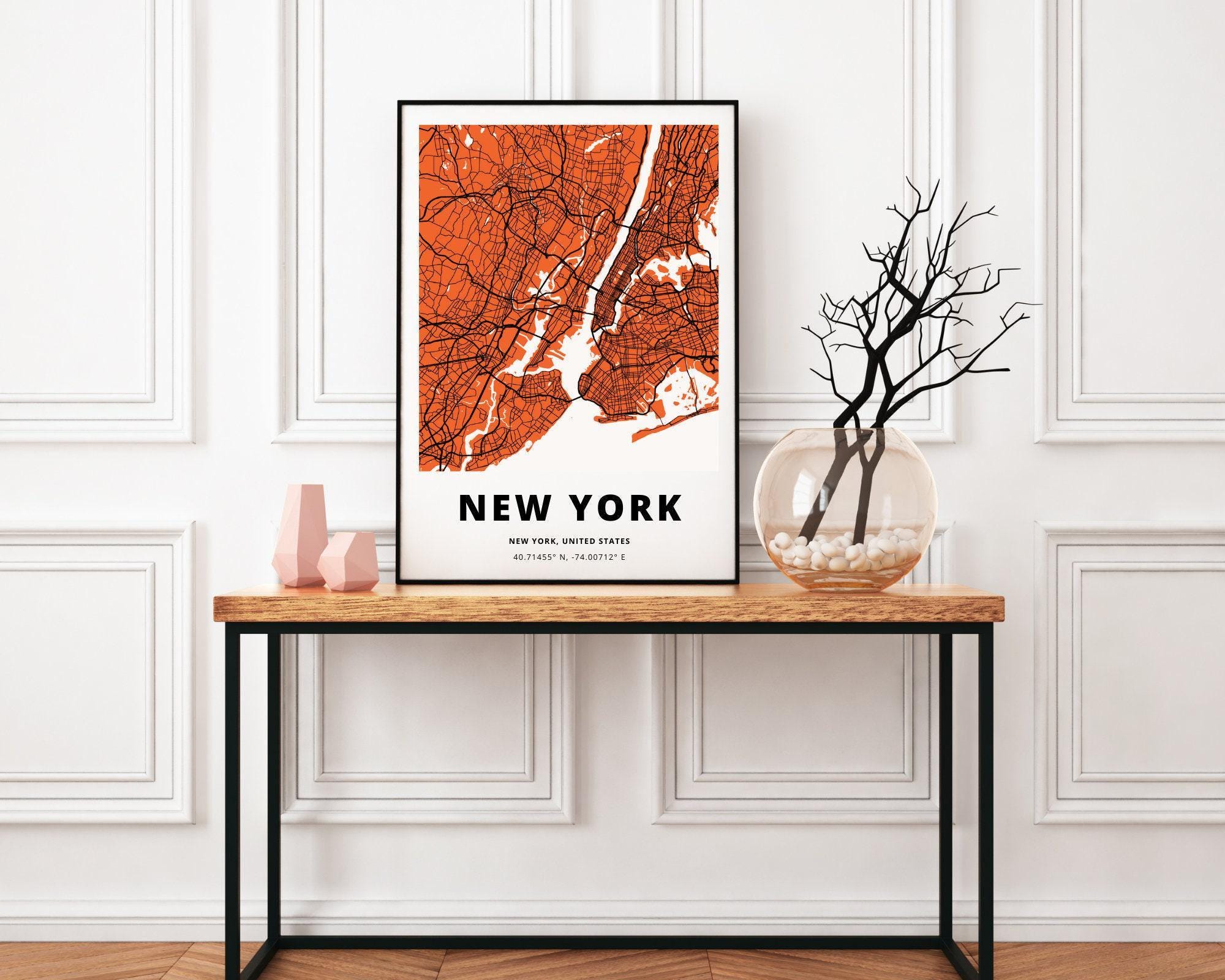 Custom City Map Wall Art DIGITAL DOWNLOAD | Custom City Home Décor ...