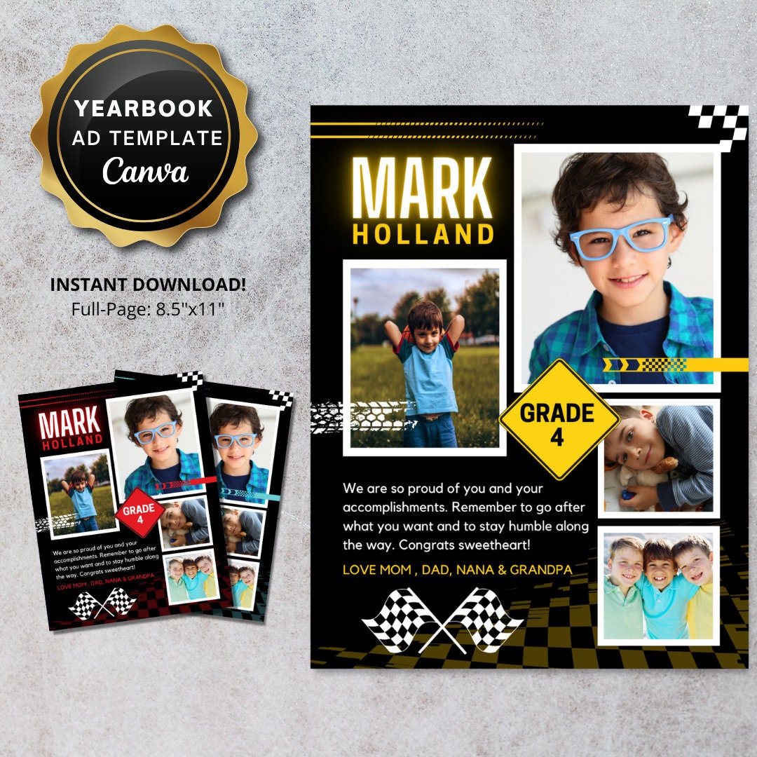 Elementary Graduation Full Page Ad DIY Canva Template Custom Kids Grad ...