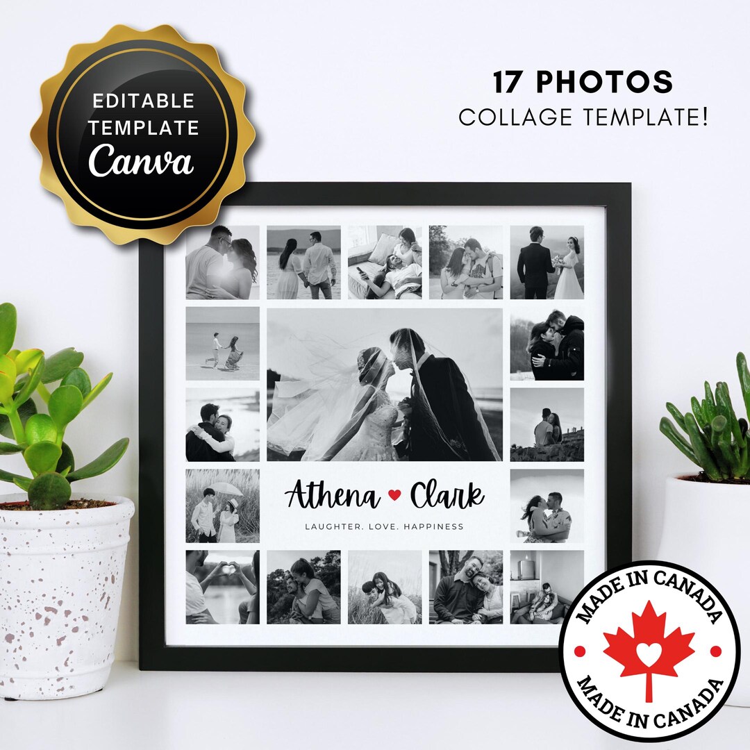 Custom Photo Collage Template: DIY Family Gift (canva Editable, Digital ...