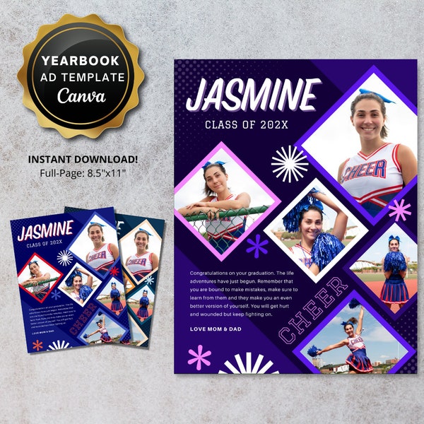 Senior Cheer Ad Canva - Etsy