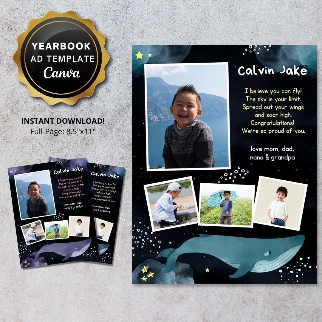 Kindergarten Graduation Yearbook Ad Template: DIY Tribute (canva ...