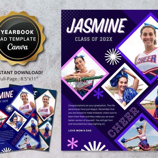 Cheer Yearbook Template - Etsy