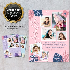 Kindergarten Graduation Full Page Ad DIY Canva Template Custom Kids ...
