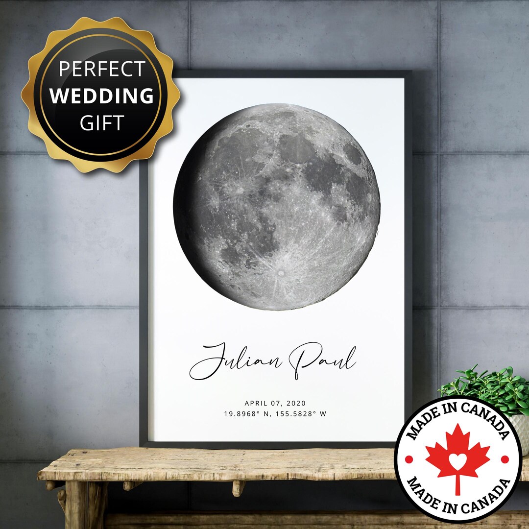 Custom Moon Phase Print Personalized Gift for Her | Lunar Art Poster ...