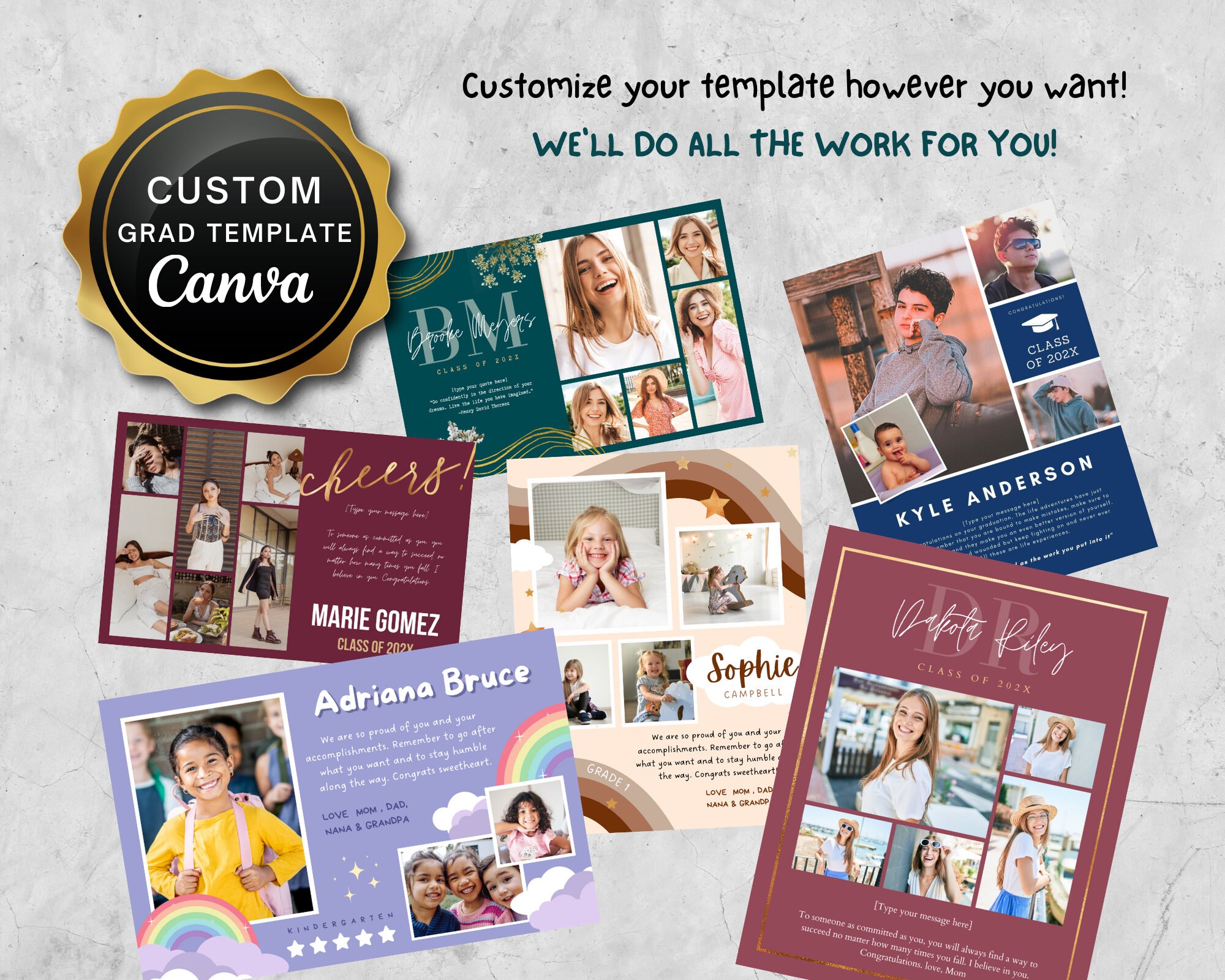 Customized Senior Yearbook Ad Canva Template DIY Grad - Etsy