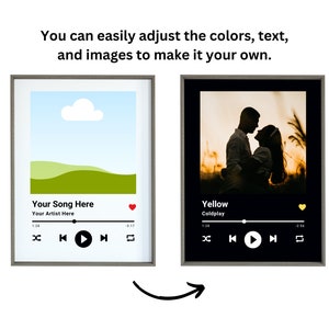 Printable Custom Song Poster INSTANT DOWNLOAD DIY Canva Template 8.5x11 ...