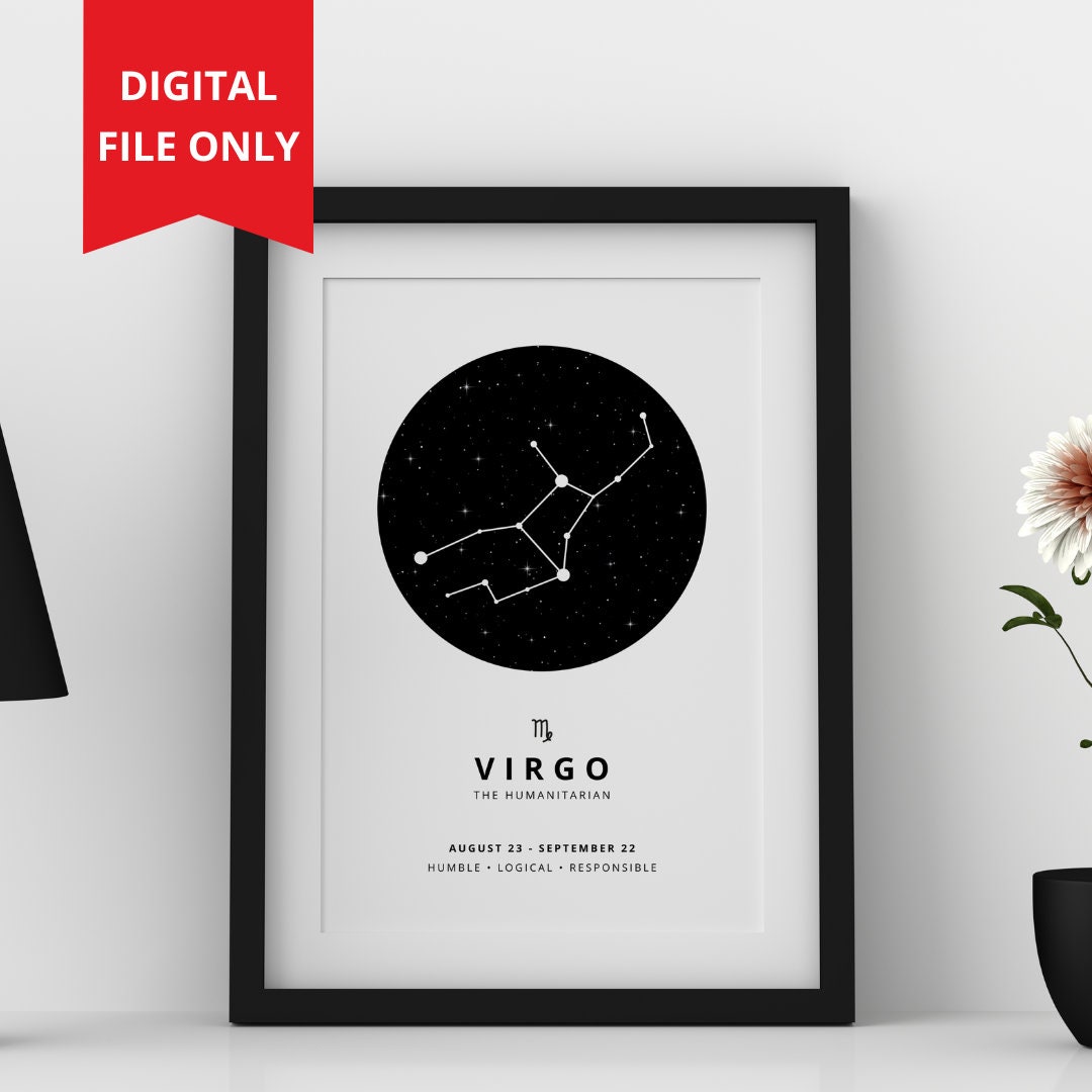 Personalized Star Sign DIGITAL DOWNLOAD | Horoscope Wall Art | Zodiac ...